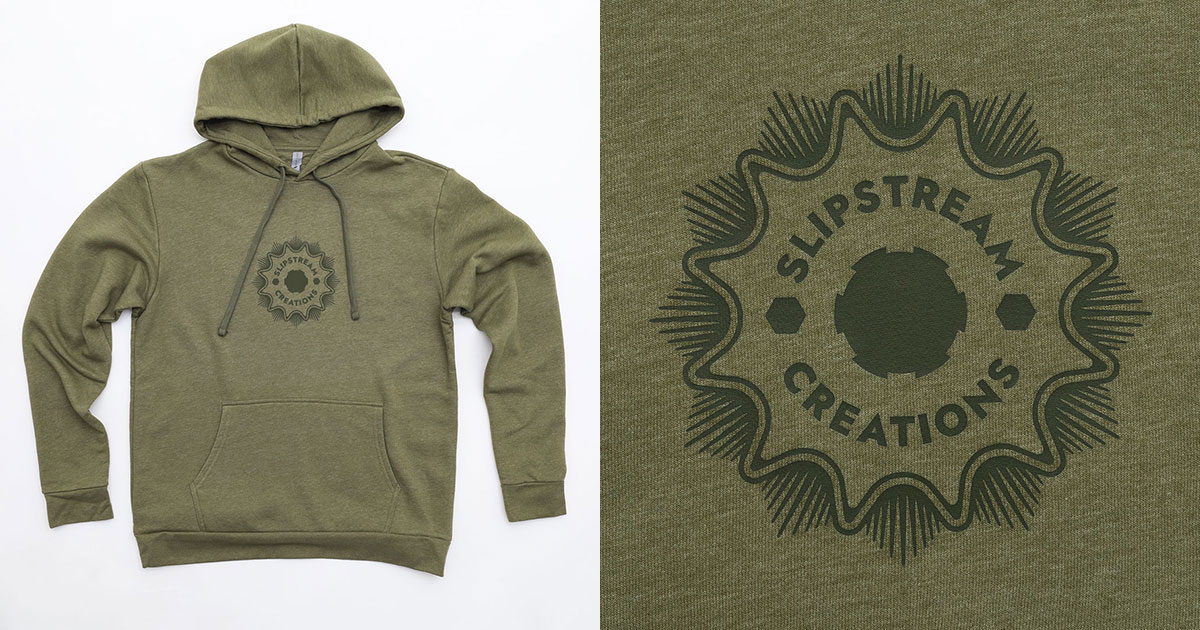 Slipstream Creations Sprocket Hoodie - Heather Military Green w/ Green ...